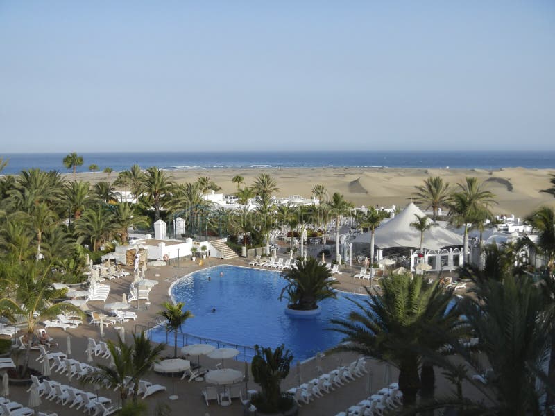 View of a Tropical Hotel from Above Stock Image - Image of island ...