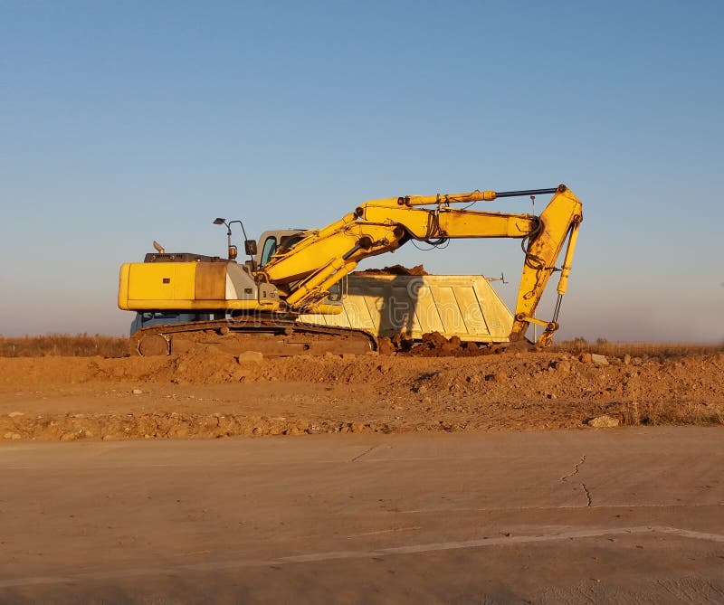 Truck and excavator stock photo. Image of industry, machinery - 113447812