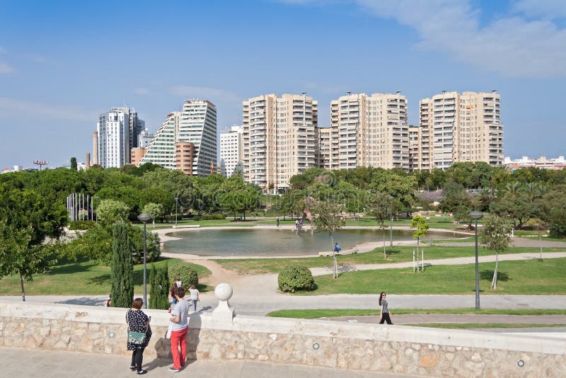 View of Turia Gardens Situated in the Spanish City Valencia. Valencia ...