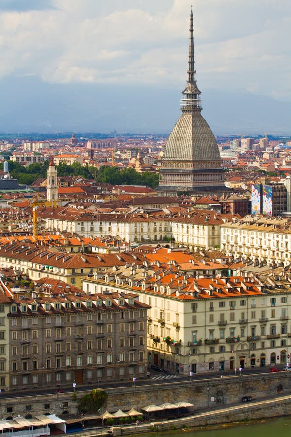 Turin (Torino), Landscape with Mole Antonelliana Stock Image - Image of ...