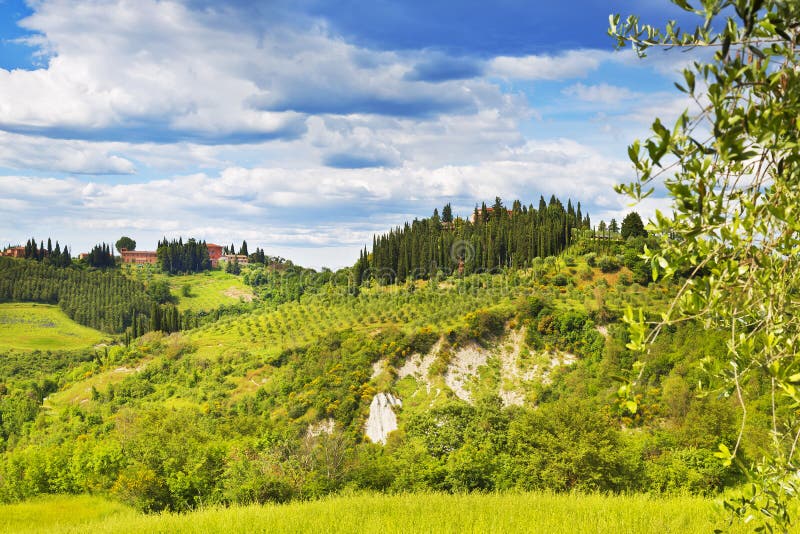 View of the Tuscan Countryside Stock Image - Image of grass, tuscan ...