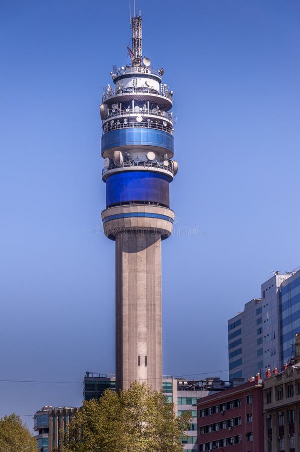 View of TV Tower in Santiago De Chile Stock Photo - Image of center ...