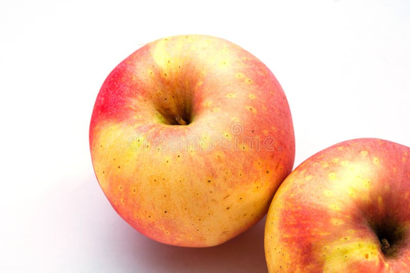 View of Two Apples Isolated on White Background Stock Photo - Image of ...