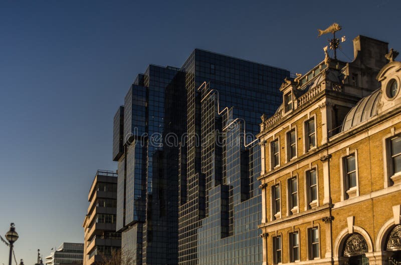 View of the Two Buildings, a Combination of Old and New Architecture ...