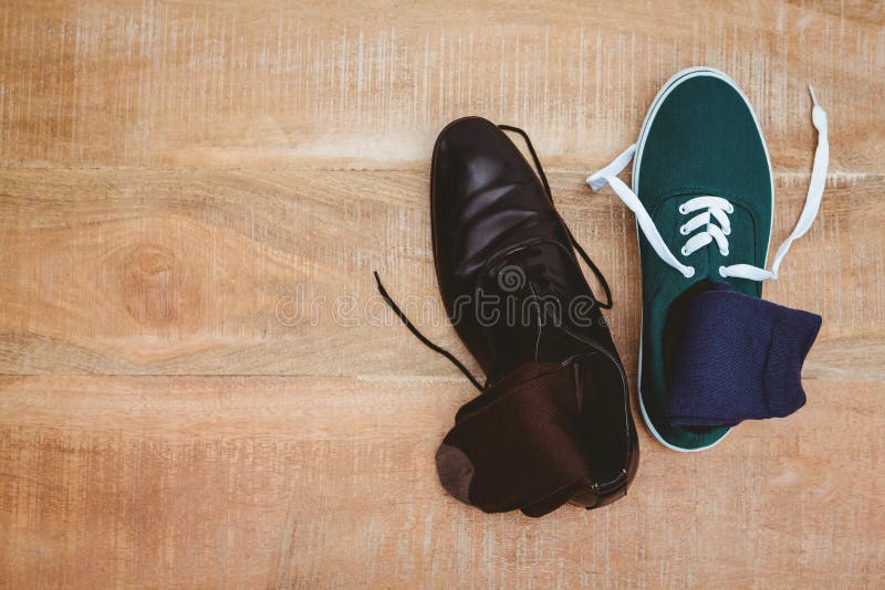 View of Two Different Shoes Stock Image - Image of shoes, balance: 61436991