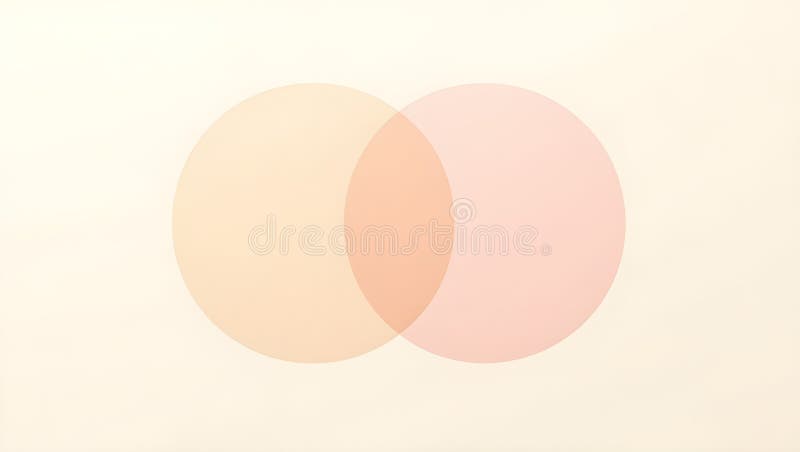 Two Overlapping Circles in Soft Pink and Beige Tones, Representing ...