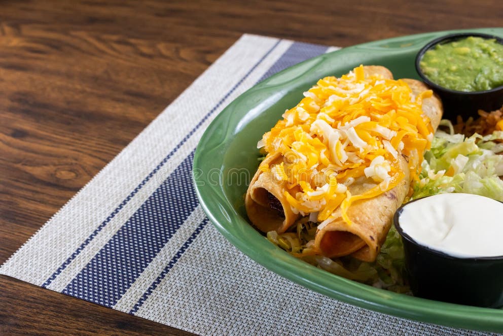 Taquitos on the right stock photo. Image of mexican - 192735946