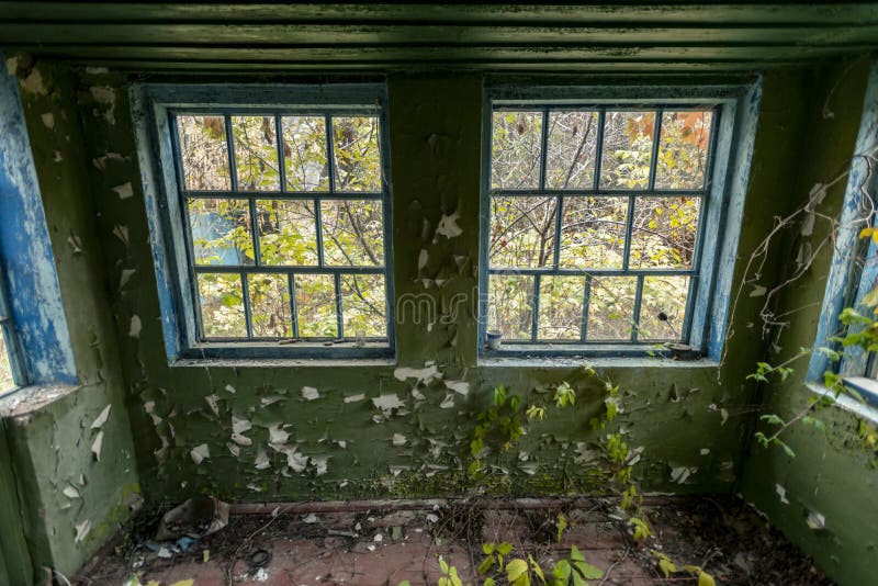 View from the Window on the Autumn Courtyard Stock Image - Image of ...