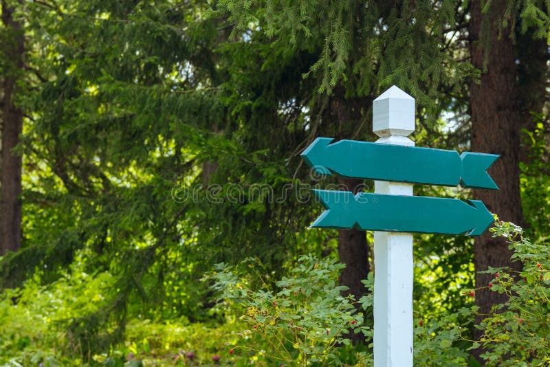 View of Two Wooden Directional Signs Stock Image - Image of indicate ...