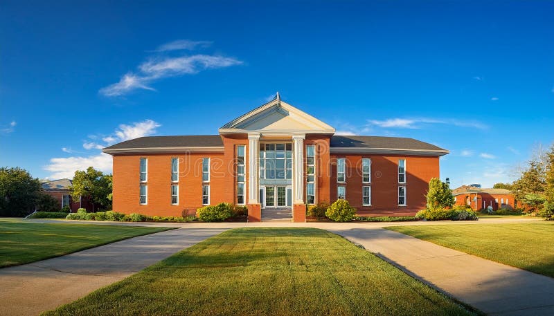 View of Typical American School Building Exterior Stock Illustration ...
