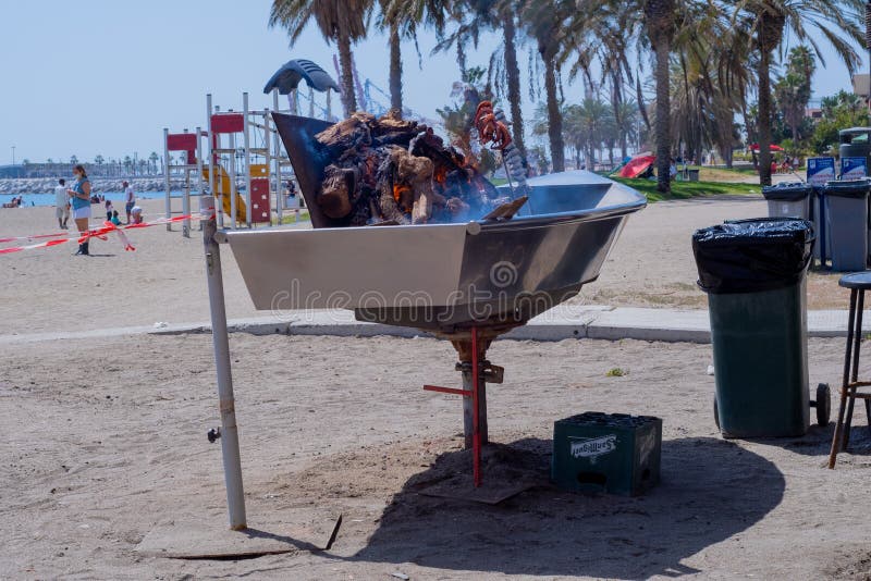 View of a Typical Fish Skewer on the Beaches of Malaga Editorial Stock ...