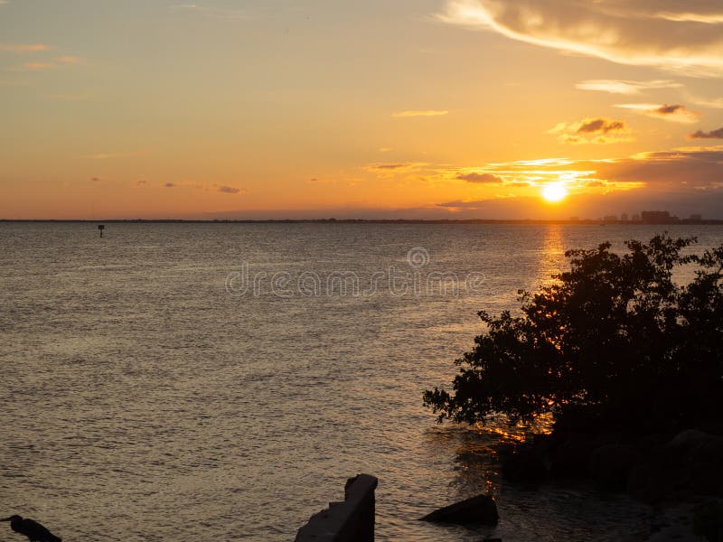 View of Typical Florida Sunset Stock Photo - Image of outdoor ...