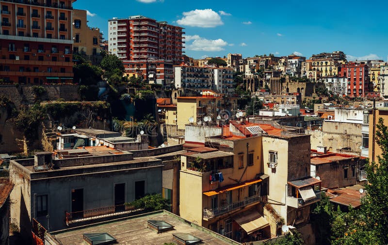 View of typical Naples stock image. Image of hill, historic - 264356049
