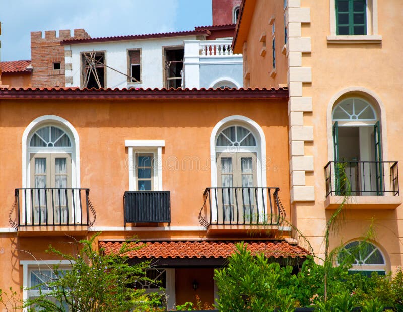 View of Typical Vintage House with Tile Roof Stock Photo - Image of ...