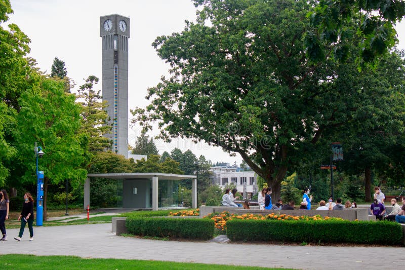 View of UBC Clock Tower and Library at UBC Editorial Photography ...