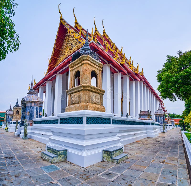 The Ubosot of Wat Suthat Temple, Bangkok, Thailand Stock Image - Image ...