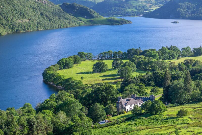 View of Ullswater Lake, Lake District, UK Stock Photo - Image of green ...