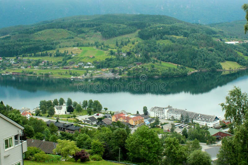 View of Ulvik Fjord and Ulvik Village in Hordaland County, Norway Stock ...
