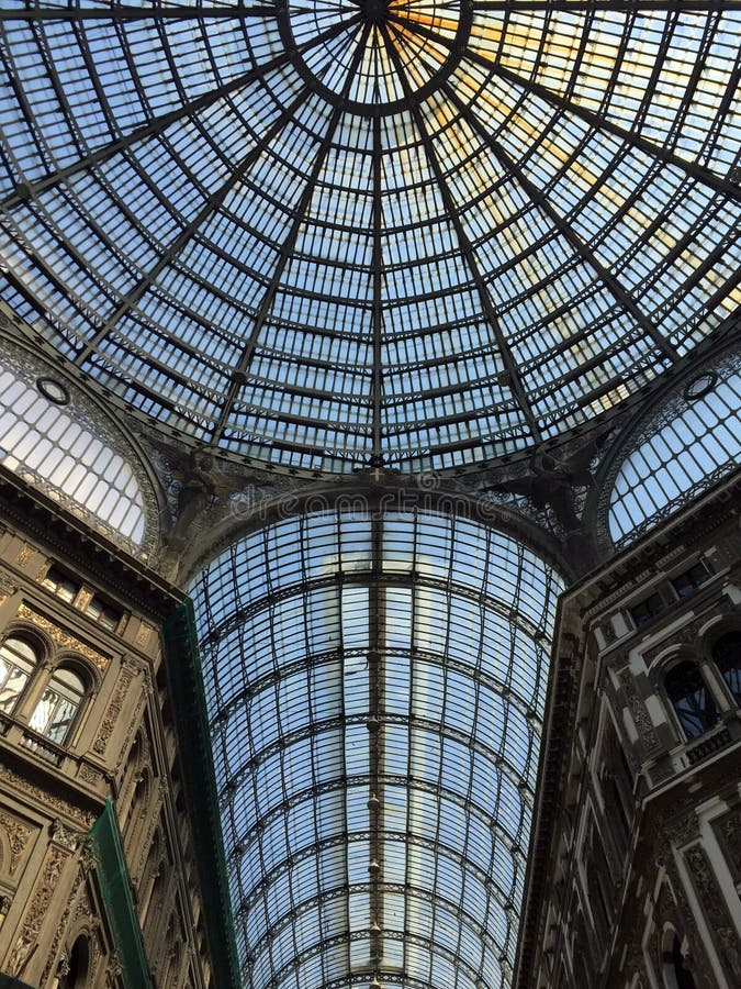 View of the Umberto Gallery in Naples Stock Photo - Image of roof ...