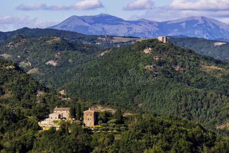 Panoramic of Umbrian Hills in Italy Taken from Preggio Stock Image ...