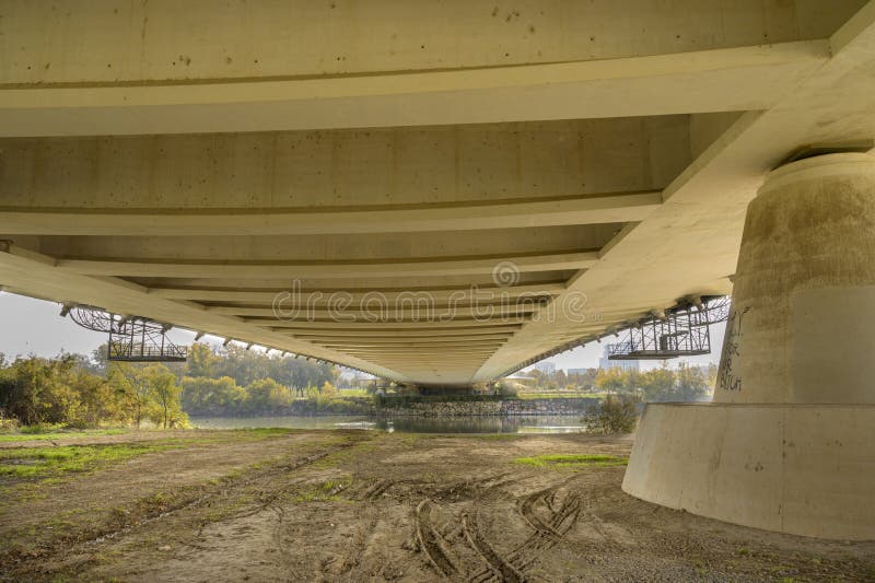 View under a bridge stock image. Image of concrete, building - 203951531