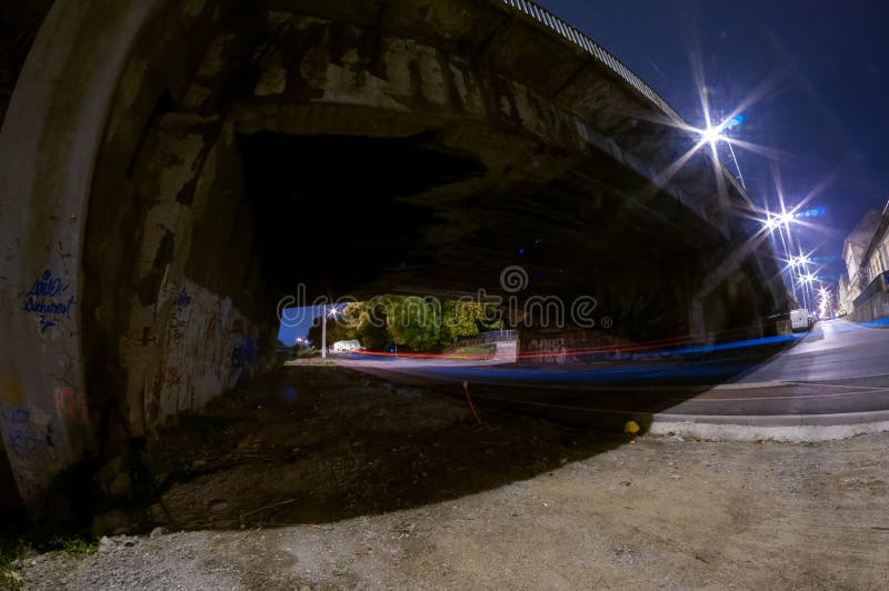 A view under the bridge stock image. Image of view, urban - 215023491