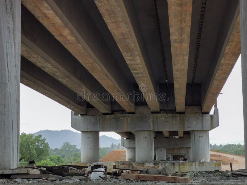 View Under Fly Over Bridge Road Construction Site. Stock Photo - Image ...