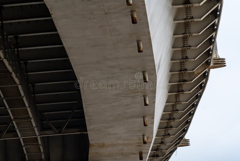 View Under the Freeway Bridge in the City Stock Image - Image of ...
