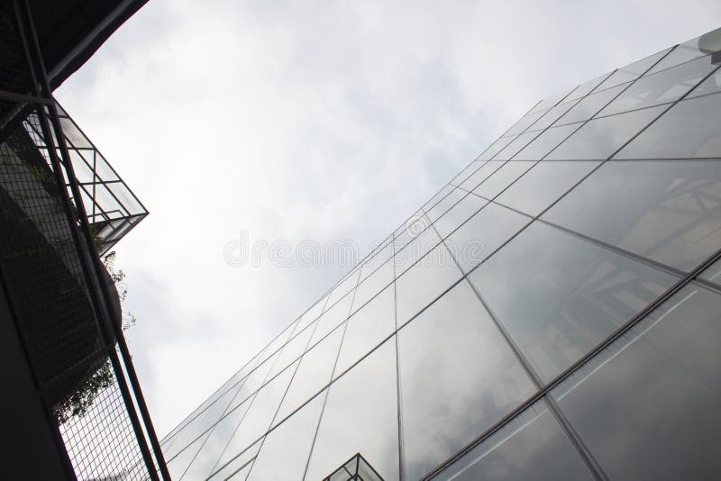 The View from Under the Glass Building Stock Photo - Image of ...