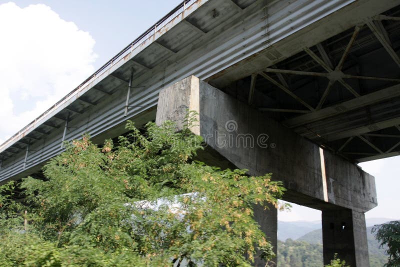 View Under of Highway or Expressway Overpass. Old Construction Highway ...