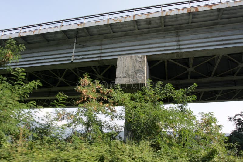 View Under of Highway or Expressway Overpass. Old Construction Highway ...