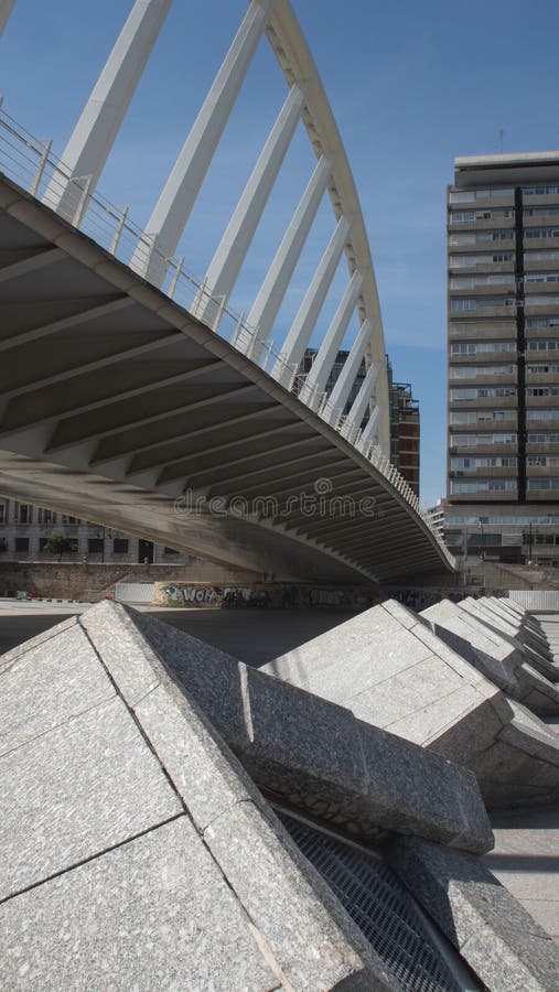 View from Under a Modern Bridge in Valencia City Editorial Stock Photo ...