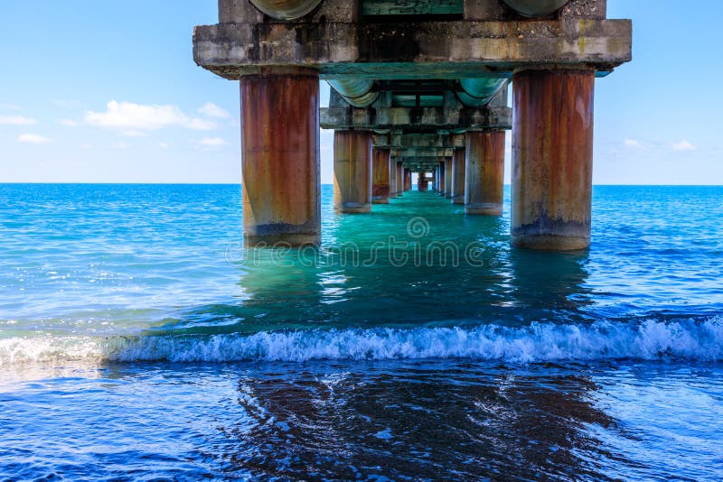 View from Under the Old Pier, Under the Pier There are Concrete ...