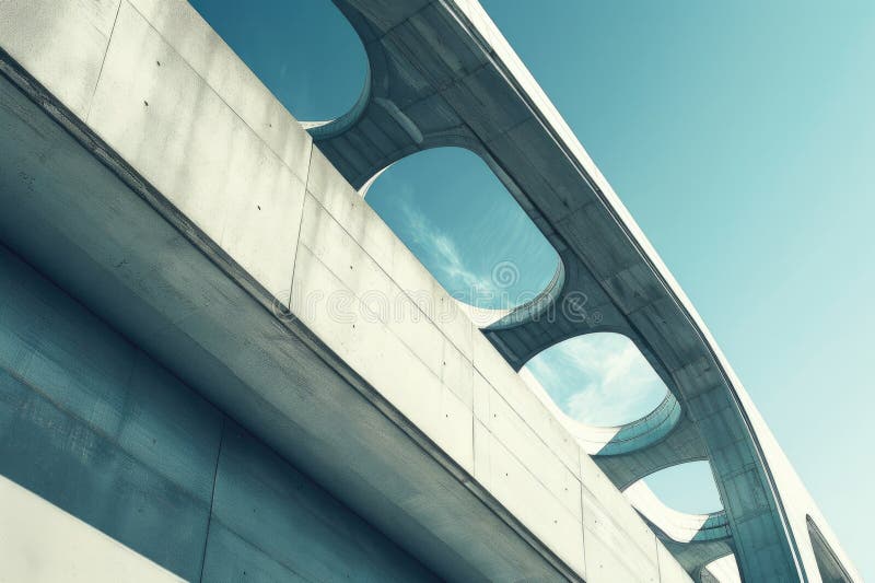 A View from Underneath a Bridge, Showing Its Arch and the Clear Blue ...
