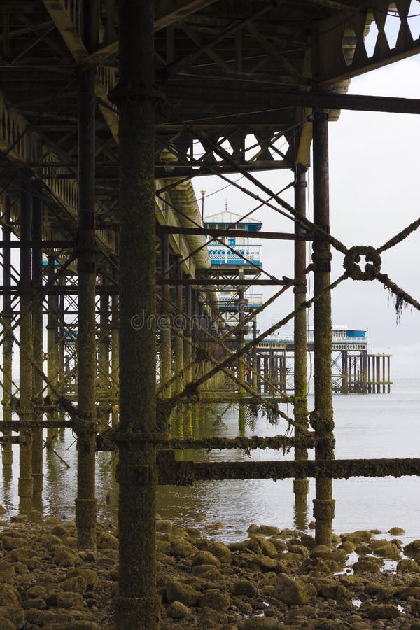 View from Underneath the Complex Structure of Iron Columns Holding the ...