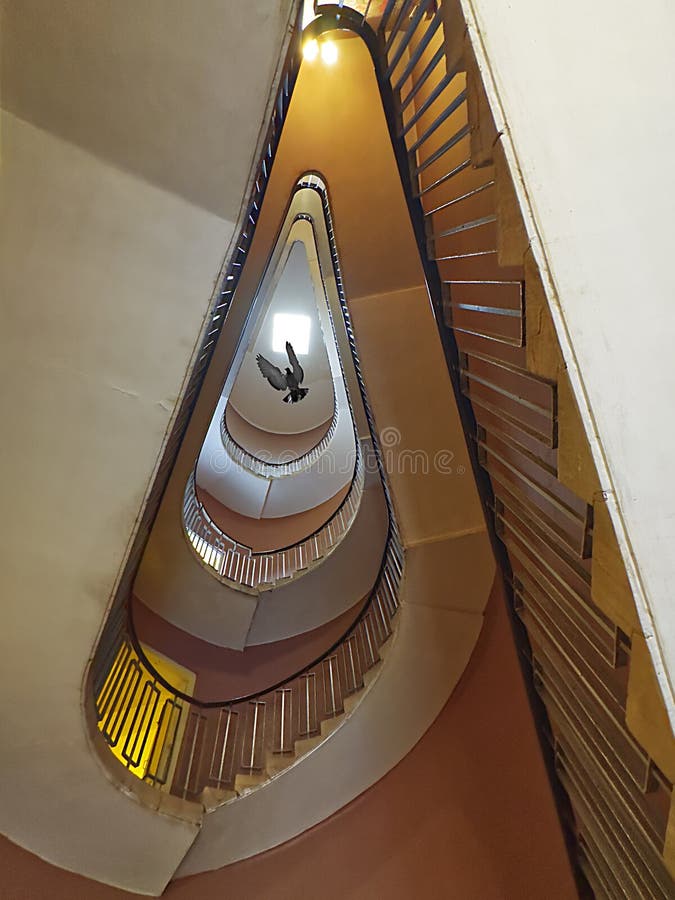 View from Underneath of a Staircase in Pretty Shape Stock Image - Image ...