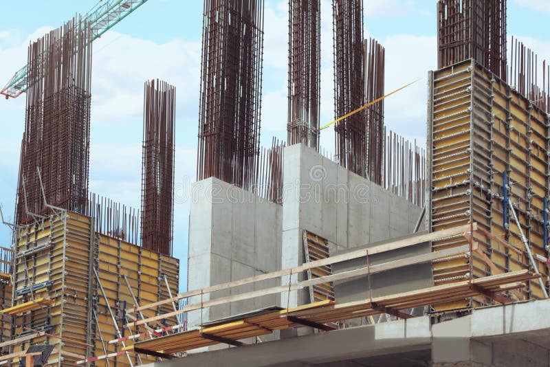 View of Unfinished Building on Construction Site Stock Image - Image of ...