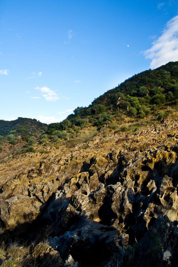 Sharp edge rocks stock image. Image of texture, mountain - 105964013