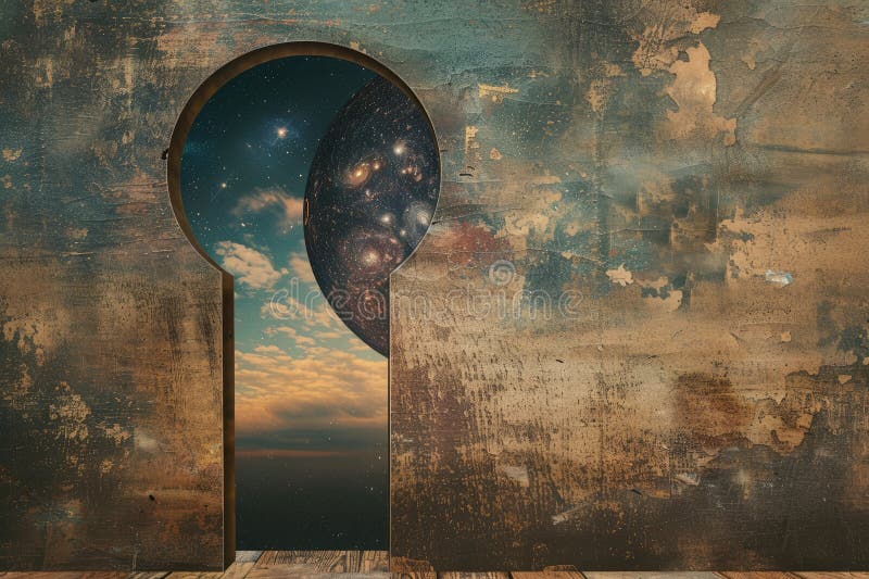 View of the Universe through a Large Keyhole Stock Photo - Image of ...