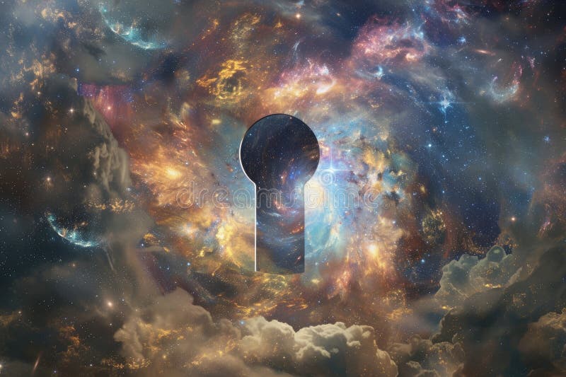 View of the Universe through a Large Keyhole Stock Photo - Image of ...