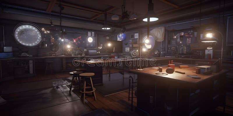 A View of a University Astronomy Lab with Telescopes and Created with ...