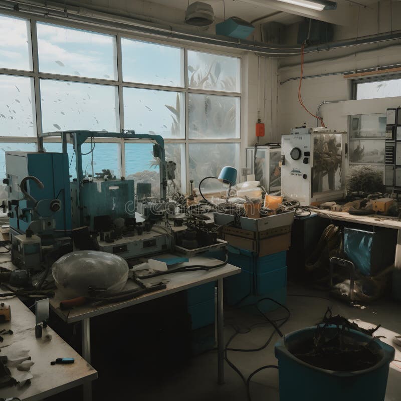 A View of a University Oceanography Lab with Tanks of Sea One Created ...