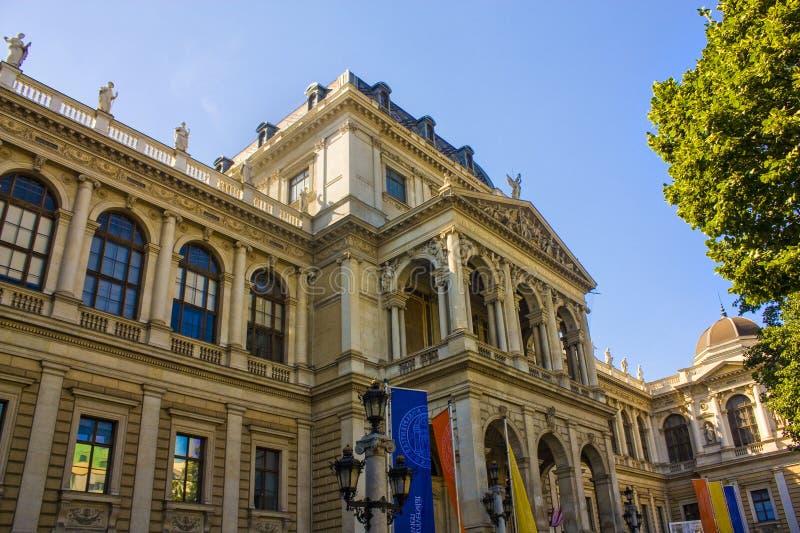 View of the University of Vienna Stock Photo - Image of square, vintage ...