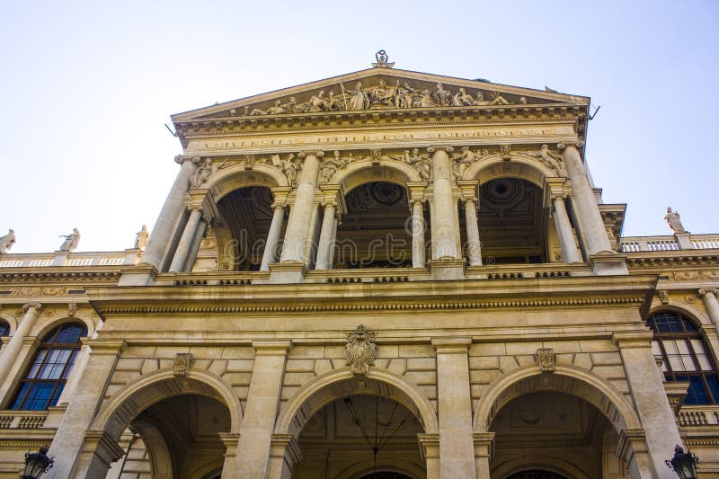 View of the University of Vienna Stock Image - Image of facade ...
