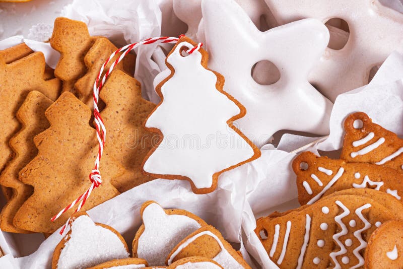 View of the Unpacked Christmas Present with Sweets Inside White Paper ...