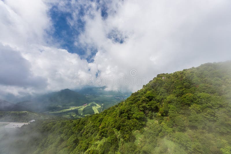View from Unzen Ropeway in Kumamoto, Kyushu. Stock Photo - Image of ...