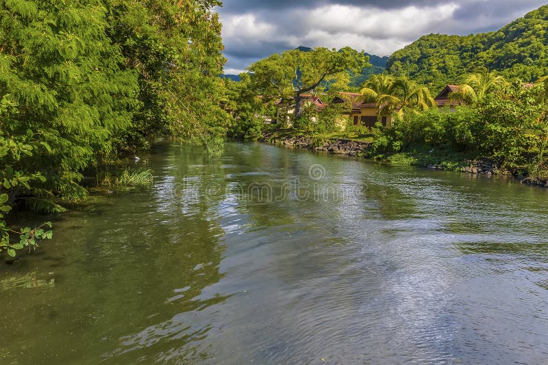 A View Up the Buccament River in Saint Vincent Stock Photo - Image of ...