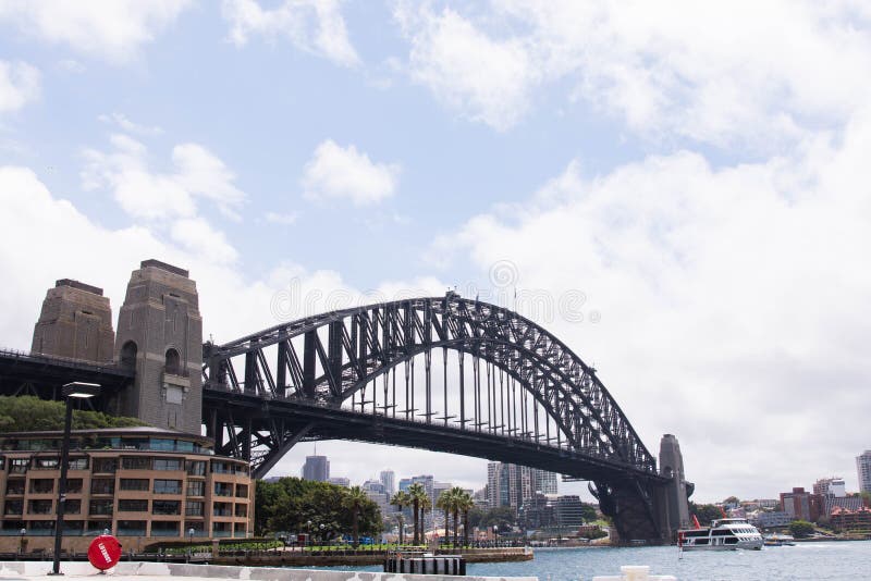 Up close of Harbour Bridge editorial stock image. Image of skyline ...