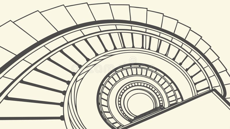 View Up a Spiral Staircase. Progress and Perspective Vector Art, Vector Design Generative AI ...