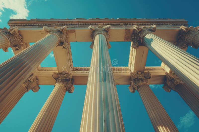 A View Up at the Top of a Tall Column. Suitable for Architectural and ...